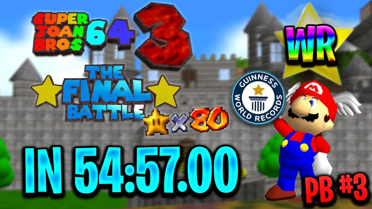 80 Stars Speedrun in 54:57 (WORLD RECORD) | Super Joan Bros 64 3: The ...