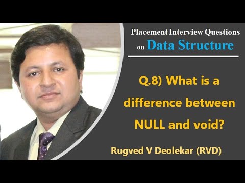 DS Question 8: What is a difference between NULL and void? - YouTube
