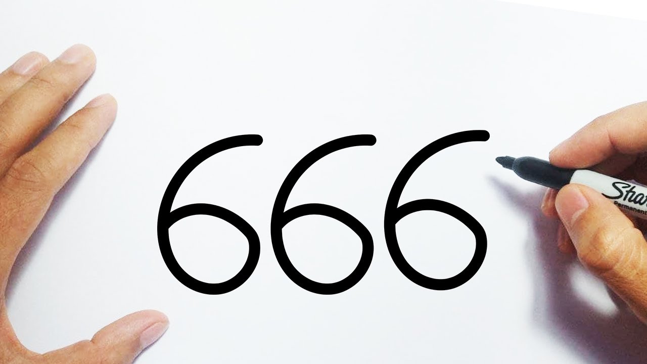 How To Draw A Boy From Numbers 666 Easy Step By Step - YouTube