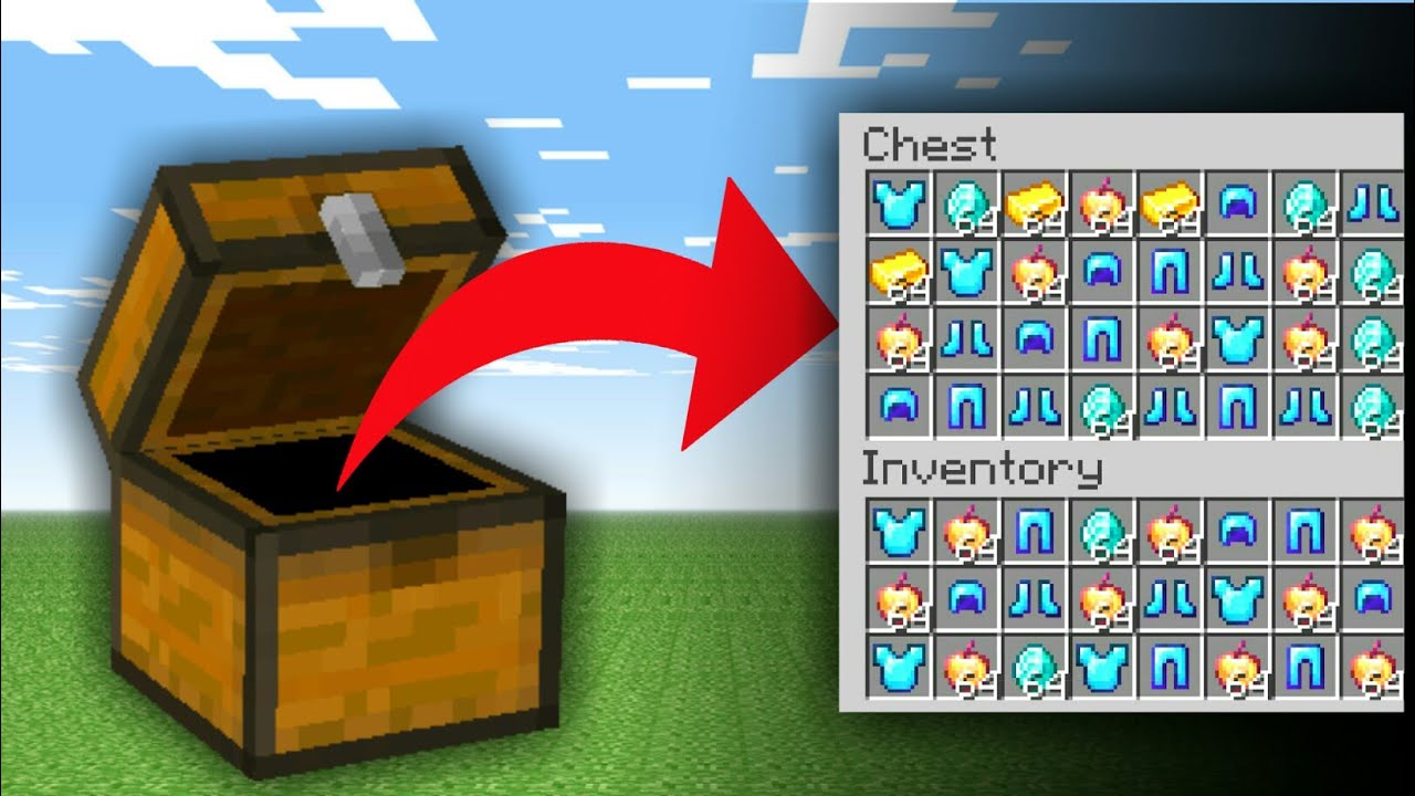 Minecraft, But Chests Spawn OP Loot !!! - YouTube