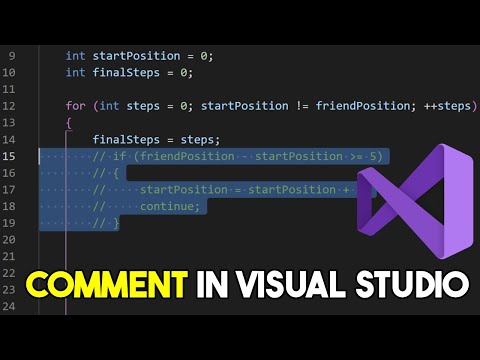How to comment and uncomment in Visual studio