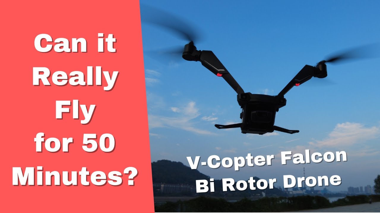 V-Copter Falcon bi rotor aerial filming Drone Flight endurance test ...