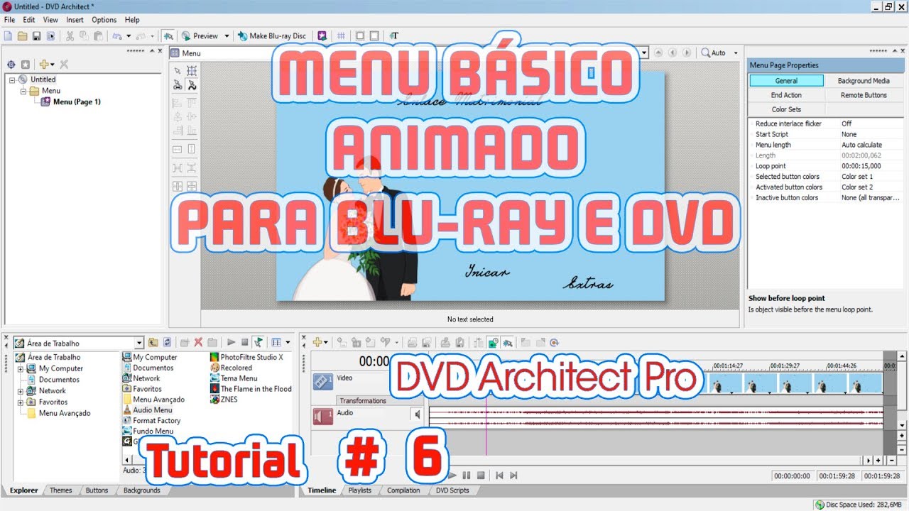MENU BÁSICO ANIMADO PARA BLU-RAY E DVD - TUTORIAL DVD ARCHITECT #6 ...