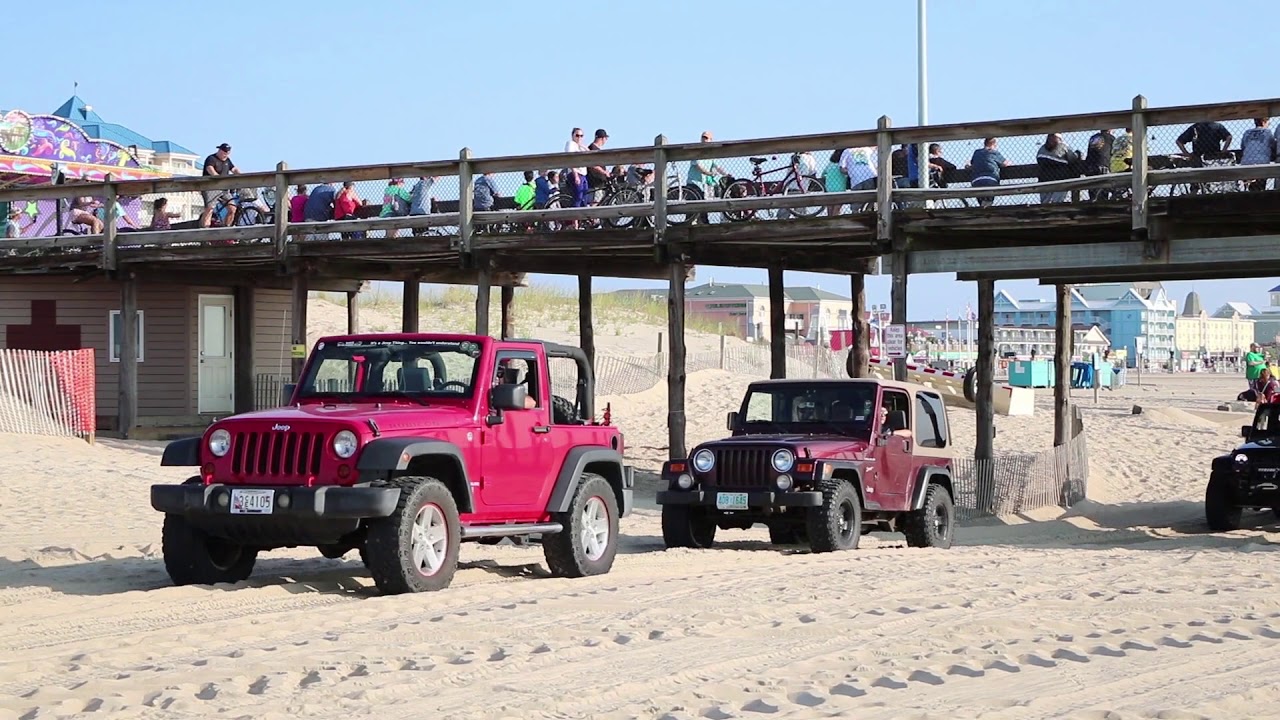 Ocean City Jeep Week 2018 beach crawl Thursday 8-23-18 - YouTube