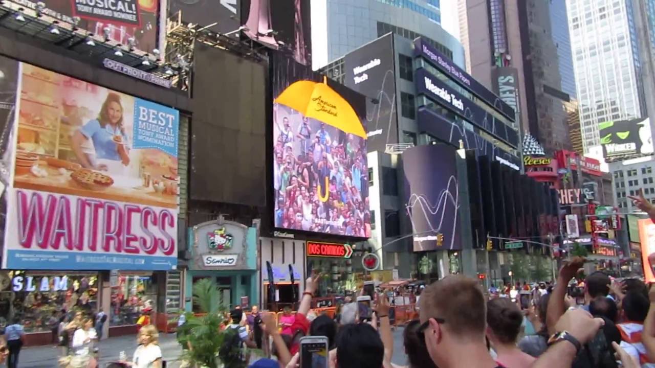 Being on the Giant screen in Times Square New York City 19th June 2016 ...