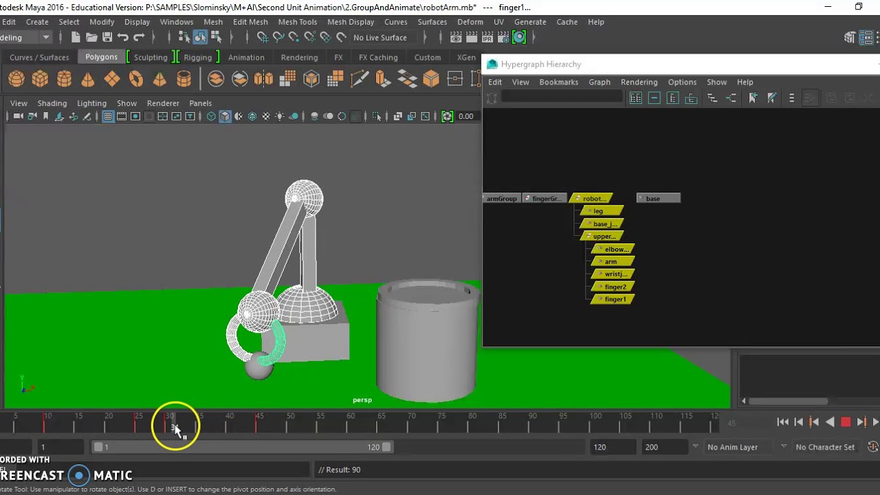 Creating a very basic robot arm animation Using groups and Animation in ...