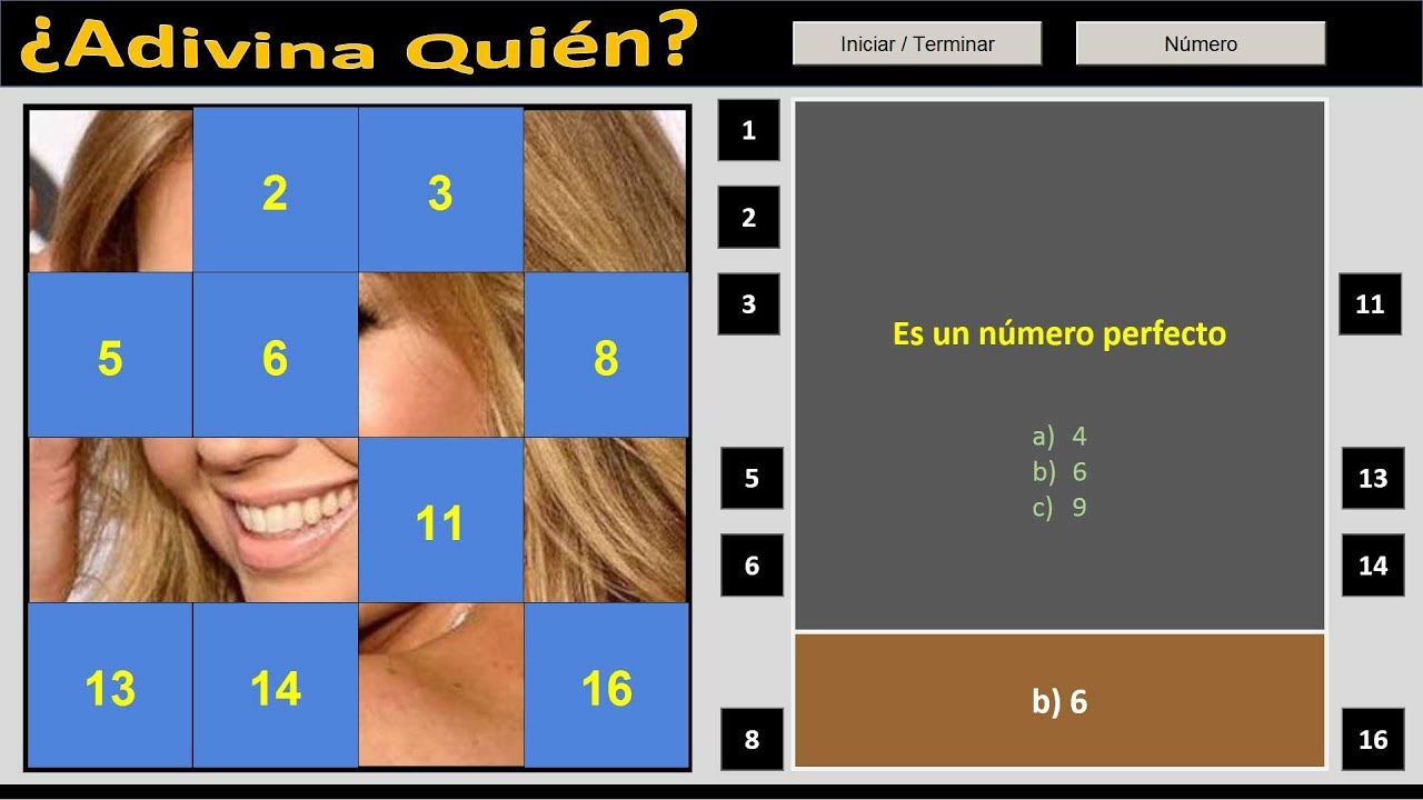 ¿Adivina Quién? | Juego en Power Point con VBA de 16 PREGUNTAS ...
