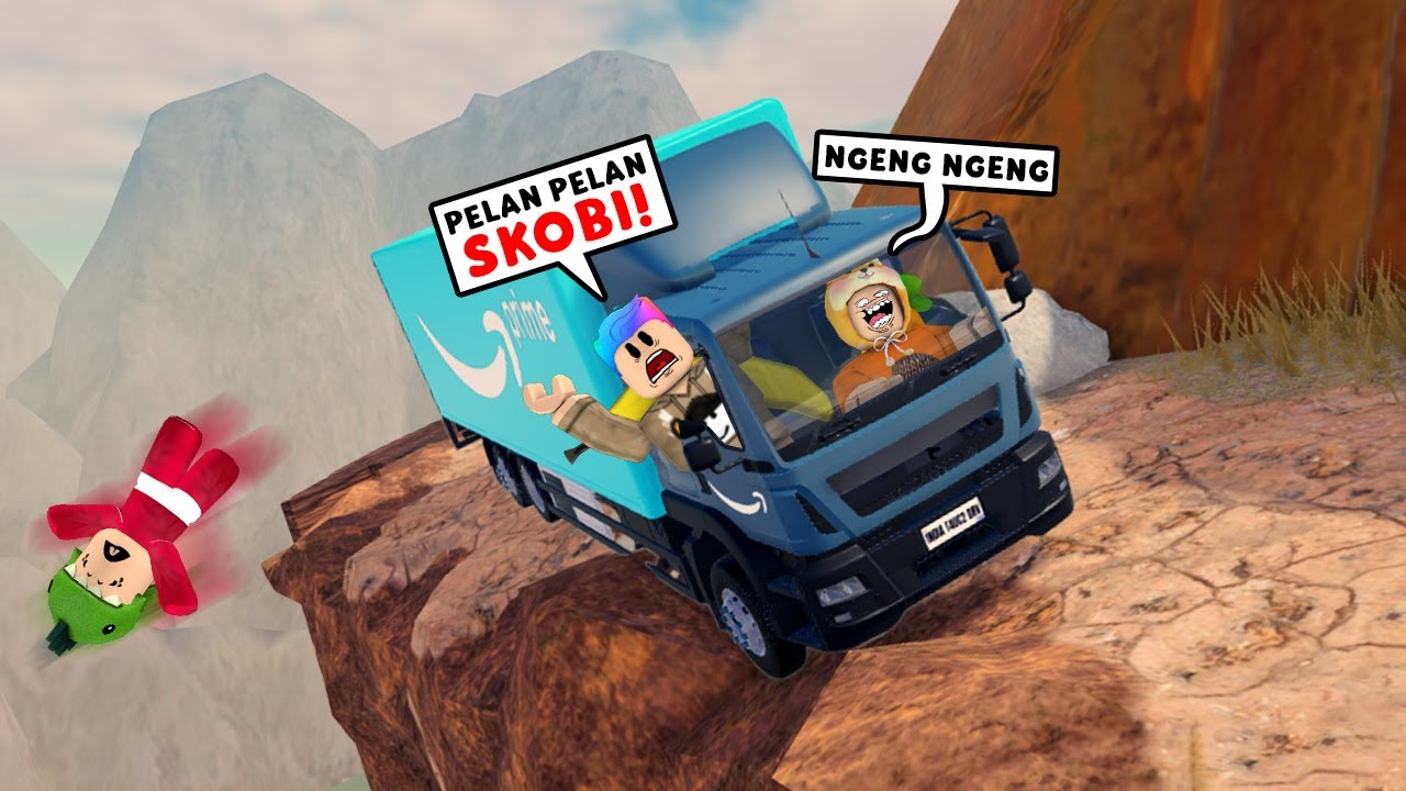 MELOBI DAN SKOBI BAR BAR MENGEMUDI TRUCK OLENG LEWATI JALAN TIKUNGAN ...