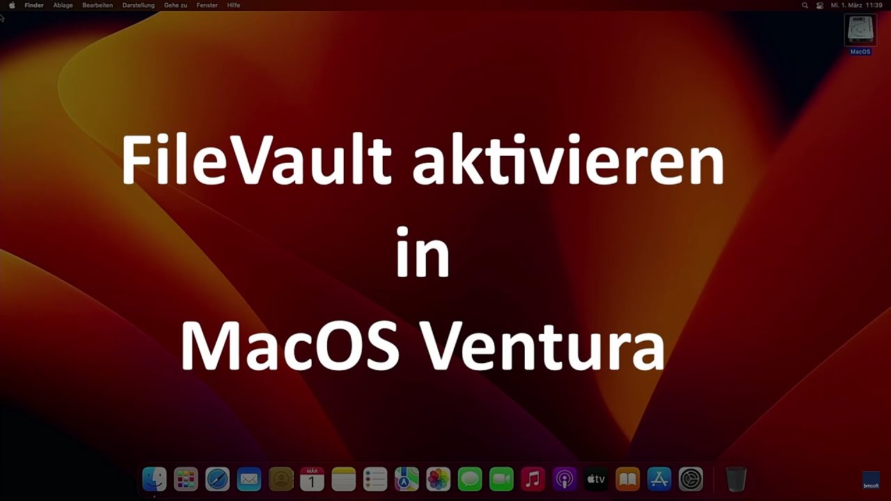 FileVault aktivieren in MacOS Ventura - YouTube