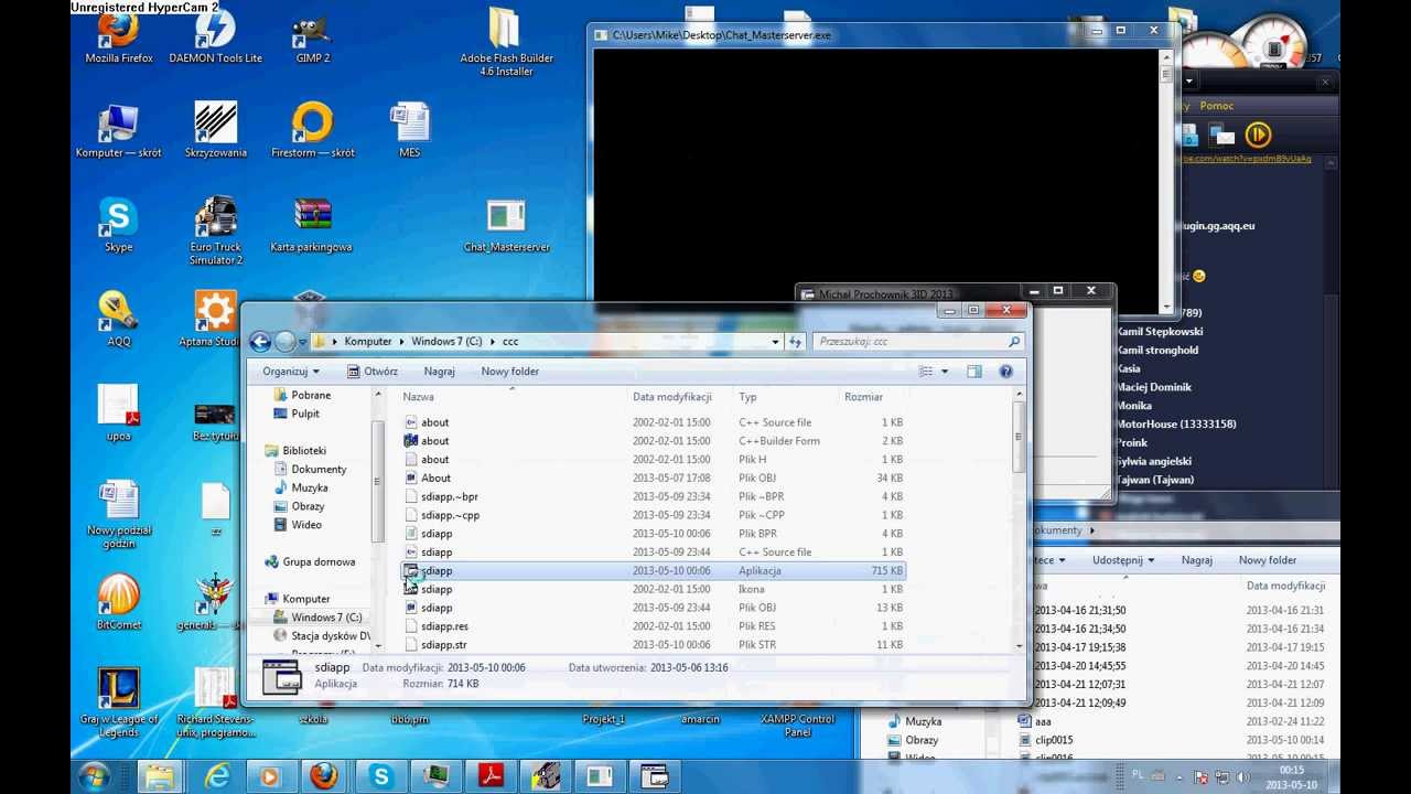 Klient - serwer chat GUI c++ Builder Michał - YouTube