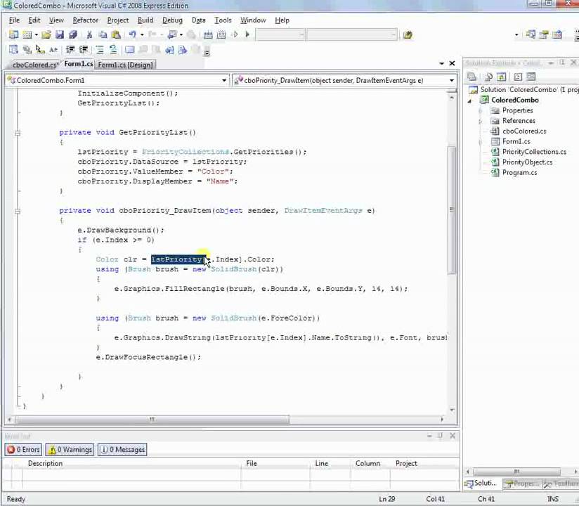 Custom C# Colored ComboBox - YouTube