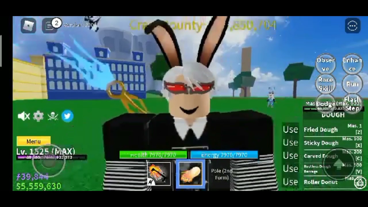 Blox fruit:combo one shot!! ผลโมจิ เท้าไฟ โพล - YouTube