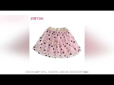 DXTON-Star Impresso Tule Mini Saia para Meninas Saia Tutu Four Season Crianças Dançando Pettiskirt R