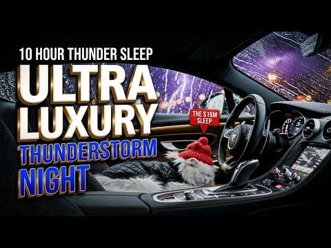10 Hours Ultra Luxury Thunderstorm Night  Bugatti La Voiture Noire Style Interior