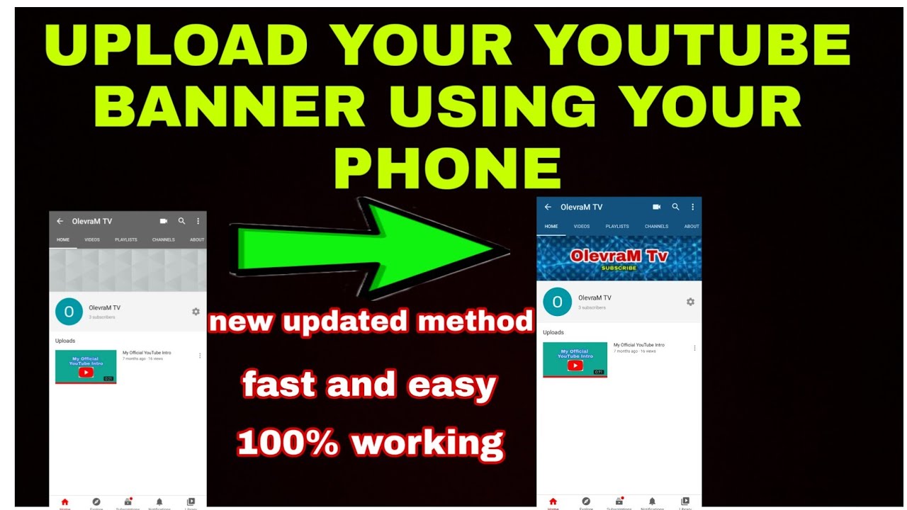HOW TO PUT BANNER ON YOUTUBE CHANNEL USING YOUR PHONE 2021 - YouTube