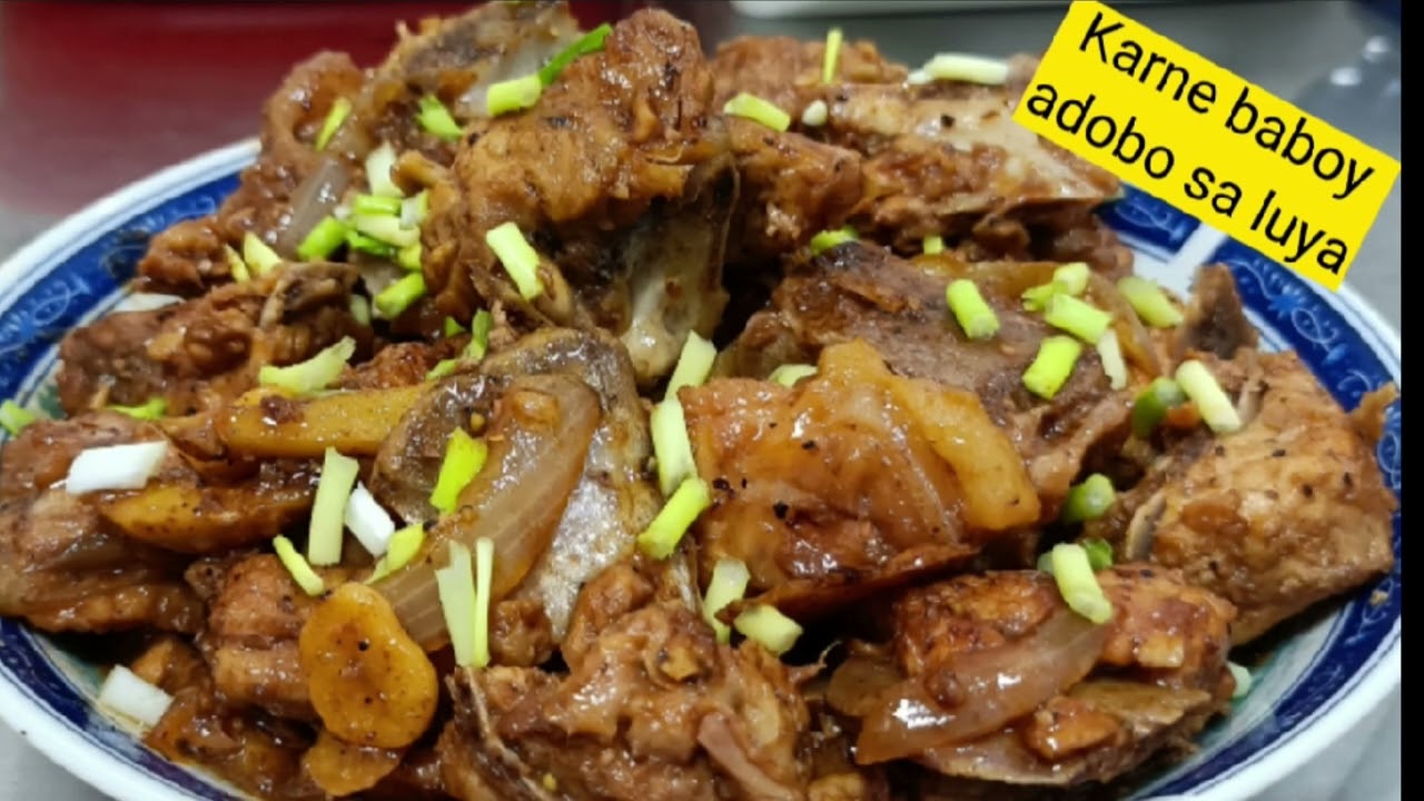 Paano magluto ng karne buto buto ng baboy Adobo sa Luya - YouTube