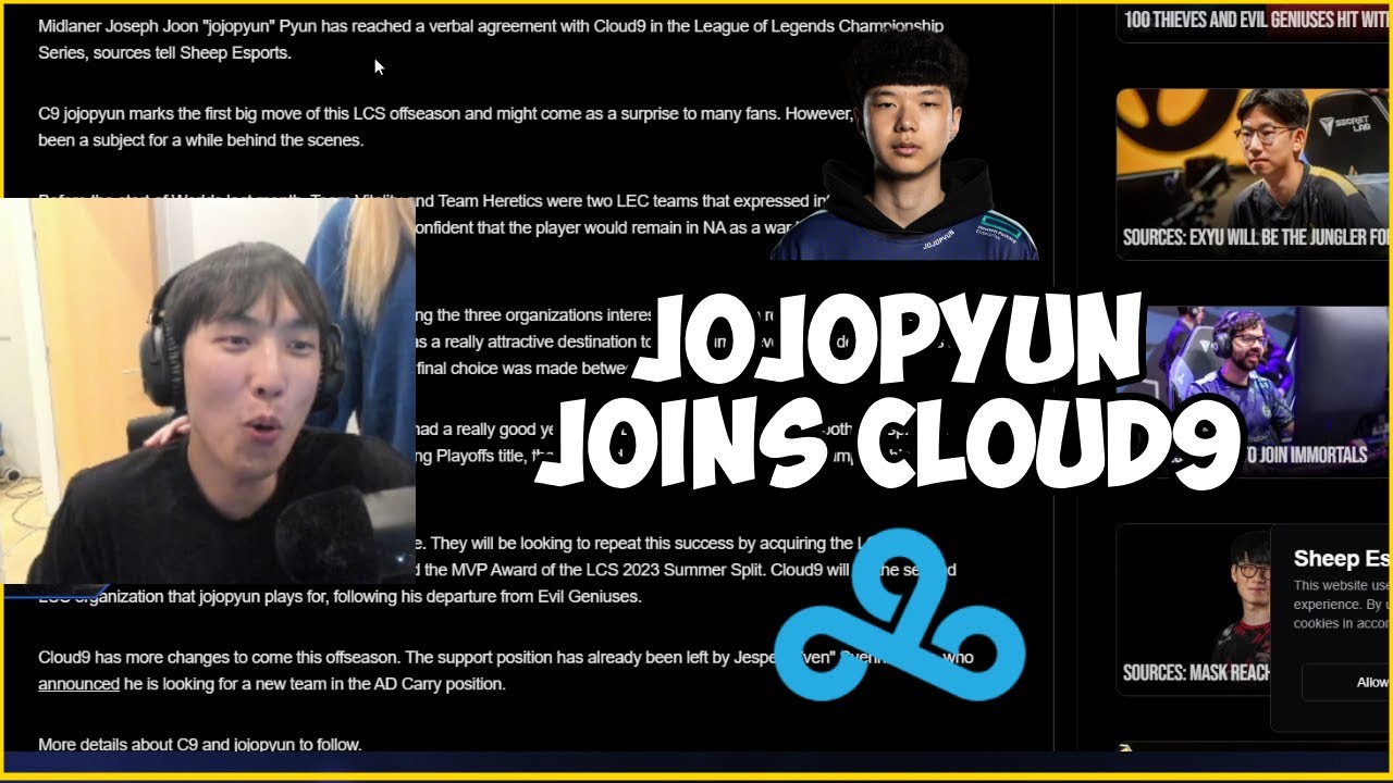Doublelift Reacts to Jojopyun Joining Cloud9 - YouTube