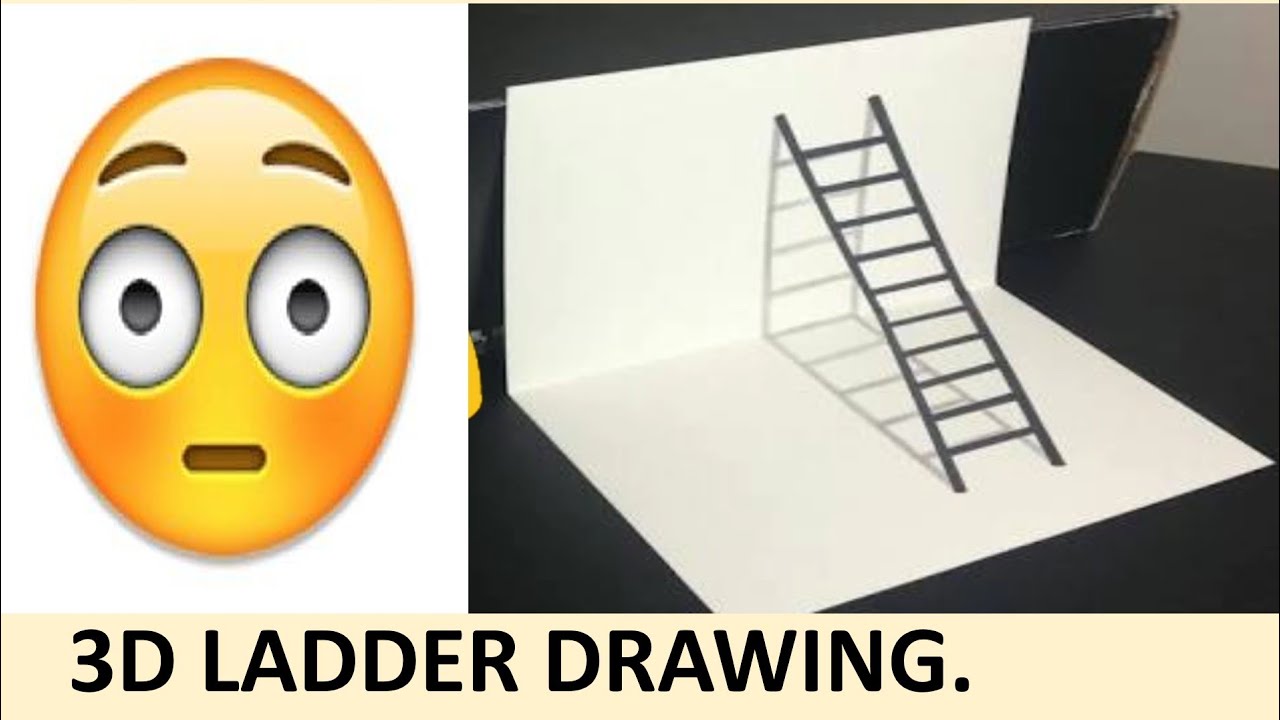 【2】 3d ladder drawing | 3d drawings on paper | - YouTube