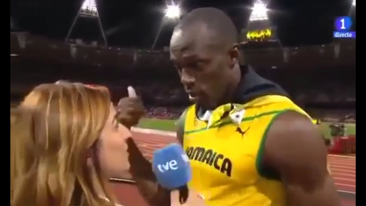 Usain Bolt Stops Interview To Hear The National Anthem - YouTube