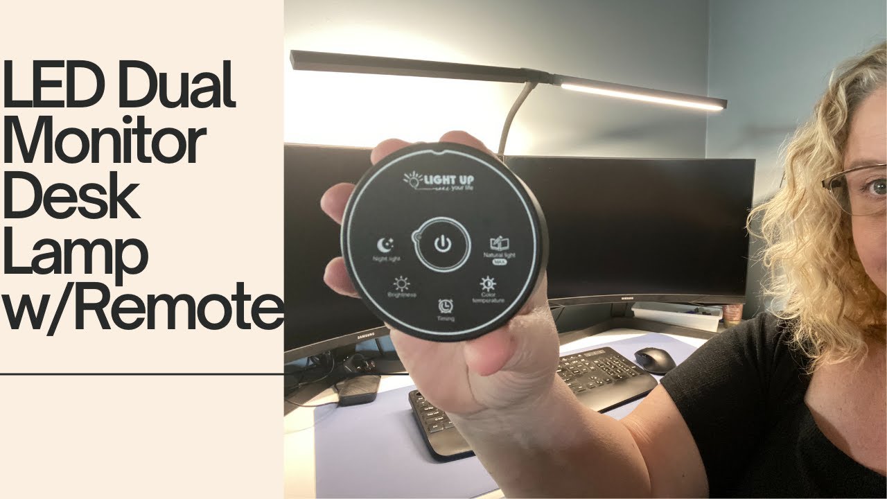 LED Dual Monitor Desk Lamp with remote to light up your work space ...