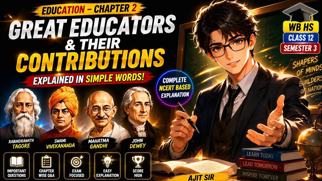 Top 5 Great Educators & Their Powerful Ideas | WB HS Class 12 Education ...