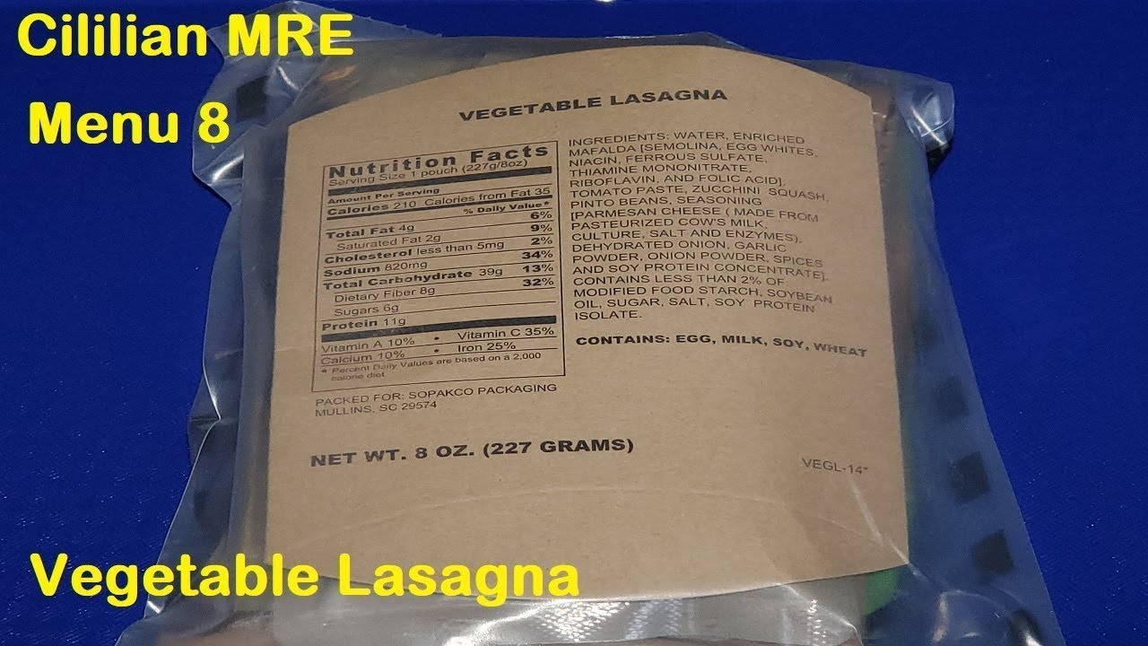 MRE review #1 Veggie Lasagna - YouTube