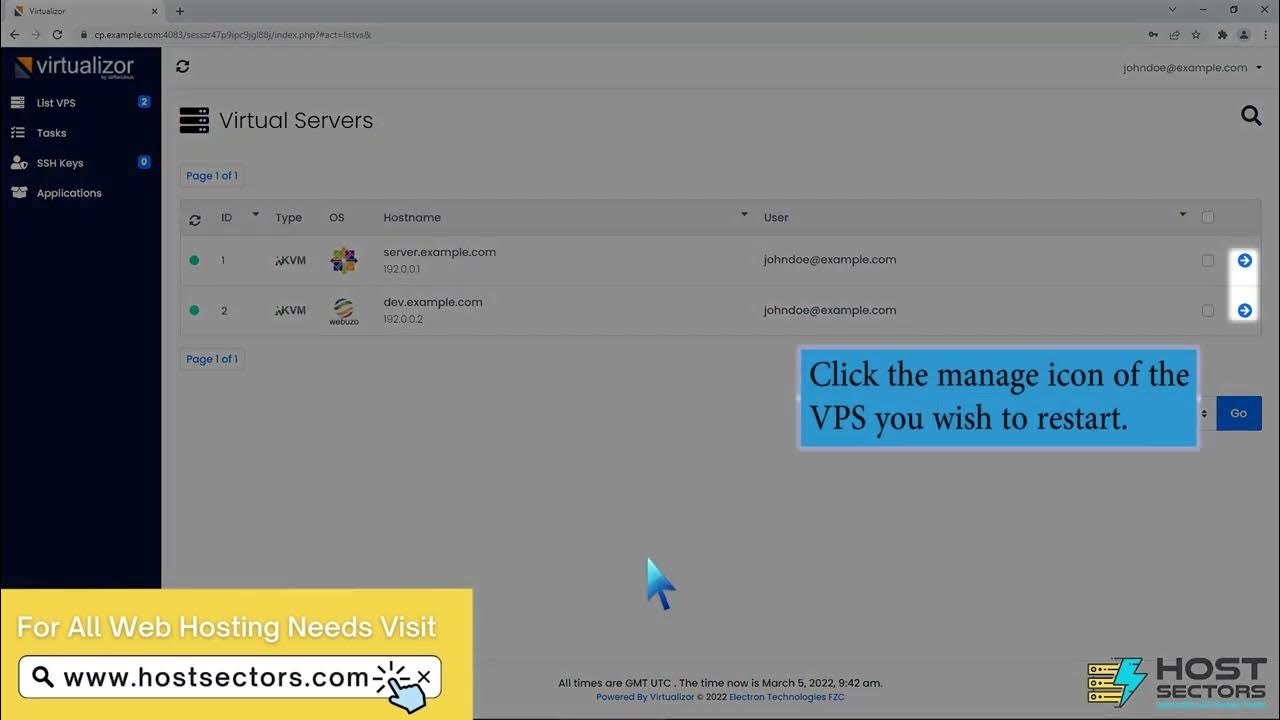 How to Reboot or Restart Your VPS using Virtualizor HostSectors - YouTube