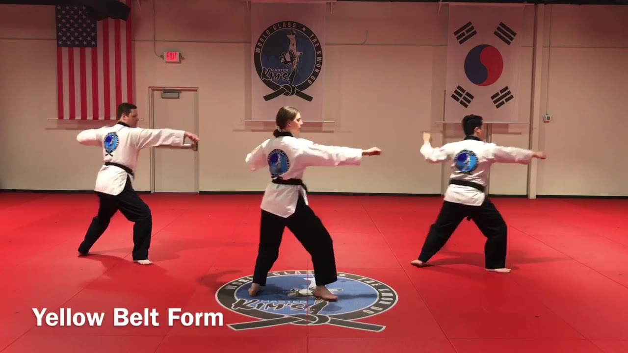 Yellow Belt Form and One Step Sparring - YouTube