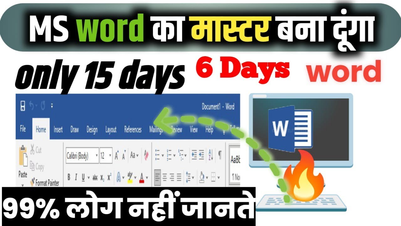 MS Word in Hindi l 🧑‍💻 Microsoft office word MS Word Tutorial Ms word Insert tab complet ...