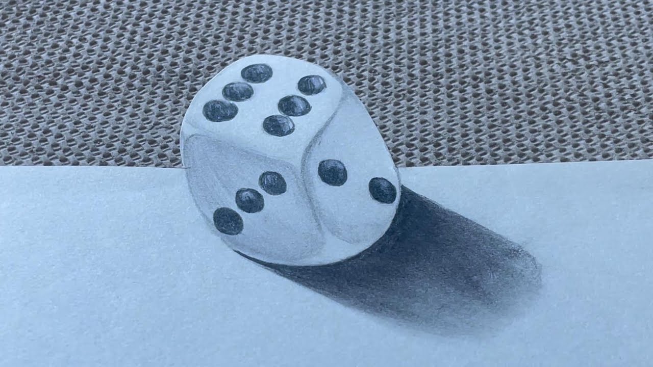 How To Draw 3D Dice|3D Drawing For Beginner|3D Trick Art - YouTube