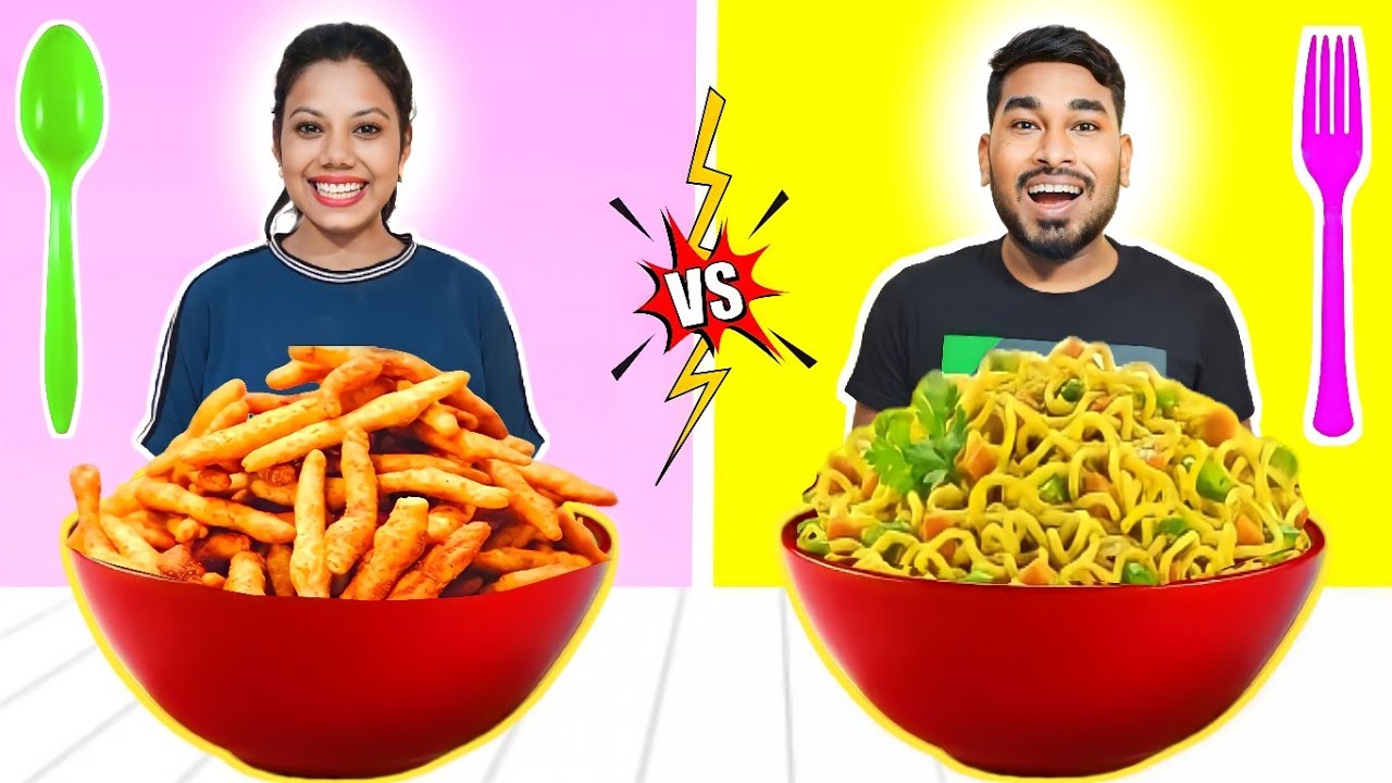 Fork Vs Spoon Food Eating Challenge | 😂🤣 | Challenge Game | Christy ...