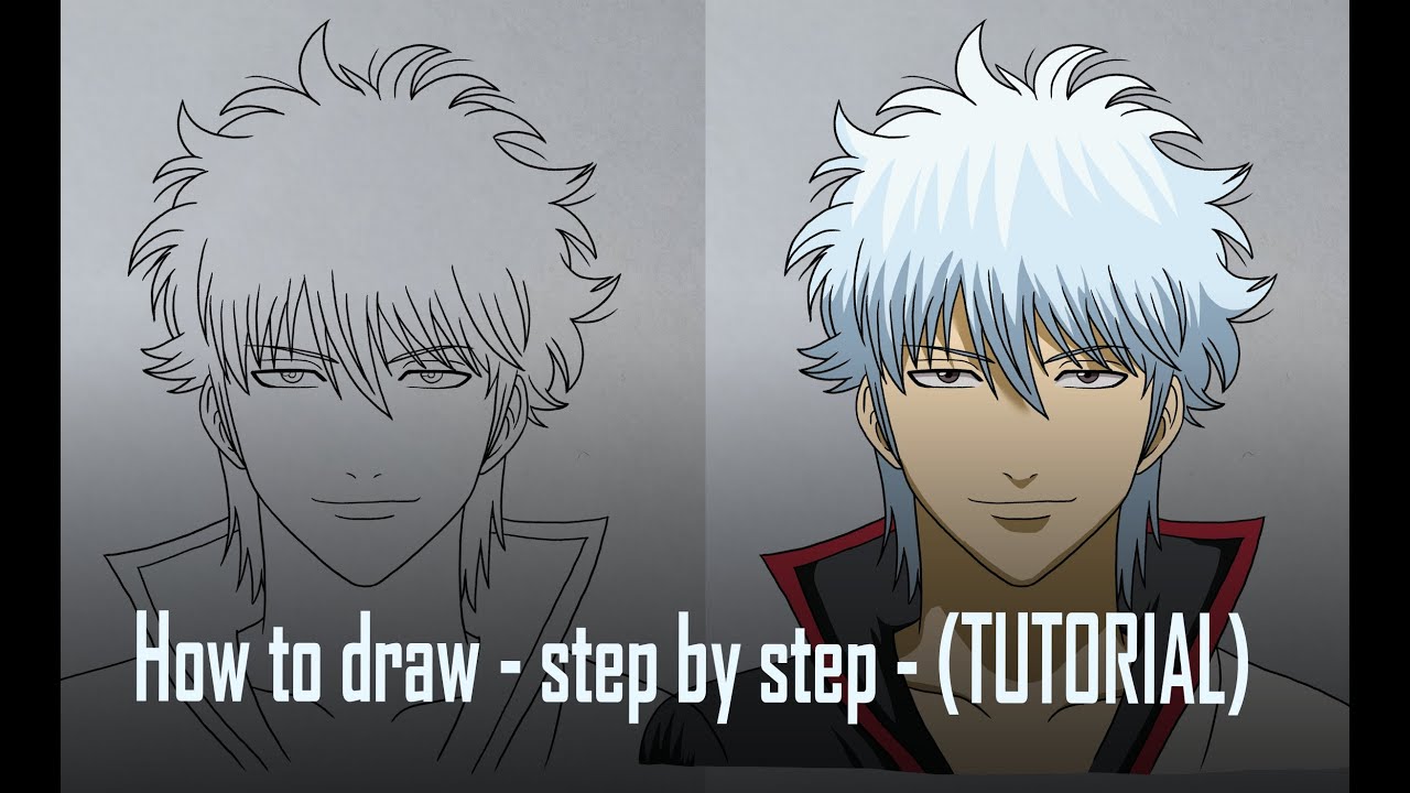 How to draw Gintoki Sakata (Gintama) tutorial step by step - YouTube