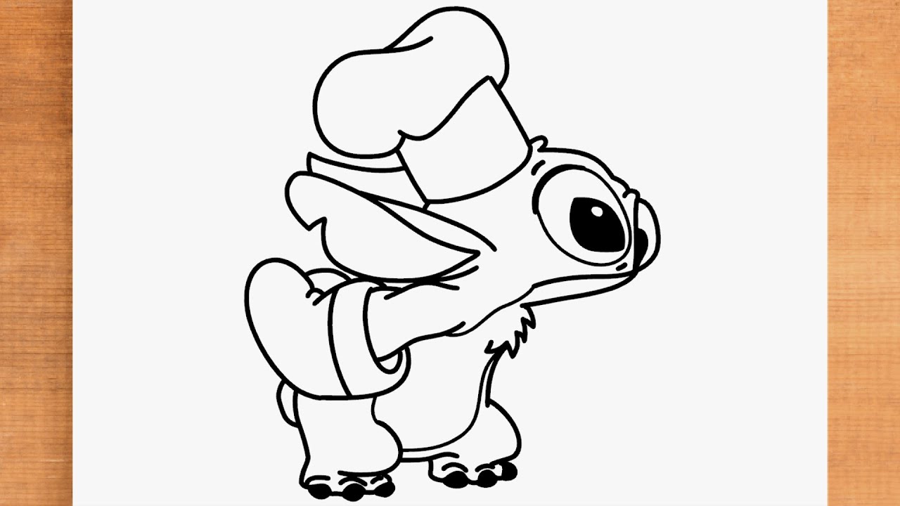 How to draw Stitch - chef - YouTube