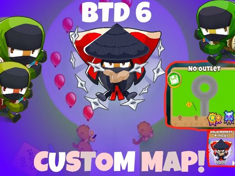 BTD6 . Custom map! No outlet. CHIMPS /w Grandmaster Ninja - YouTube