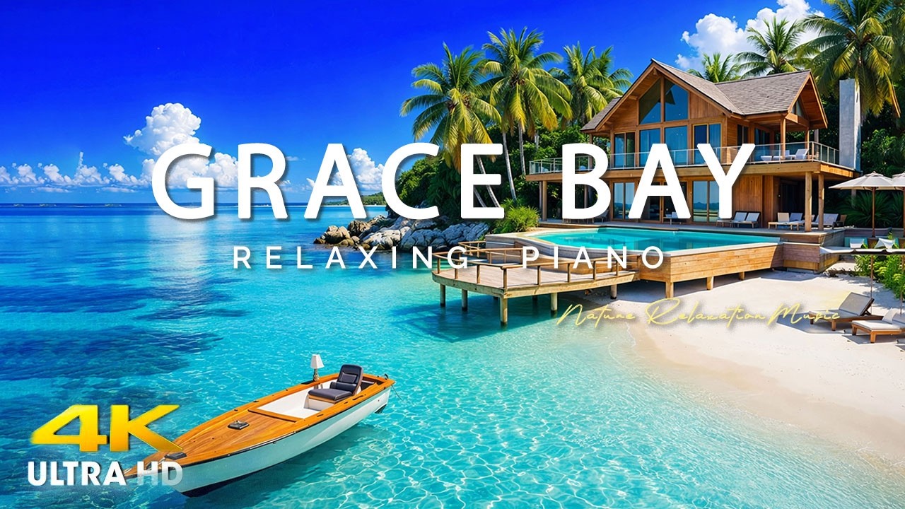 FLYING OVER GRACE BAY (4K UHD) - Amazing Beautiful Nature Scenery ...