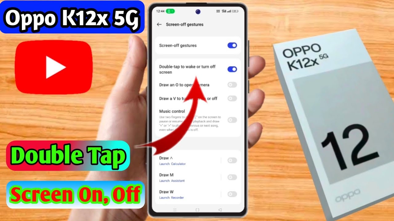 oppo k12x 5g double tap screen on off, oppo k12x 5g double tap setting ...
