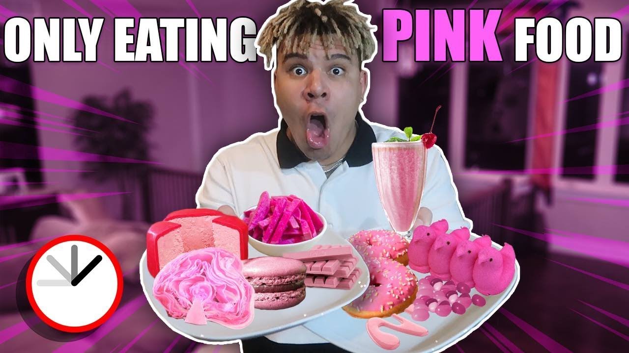 I Only Ate PINK FOOD for 24 hours (IMPOSSIBLE CHALLENGE) - YouTube