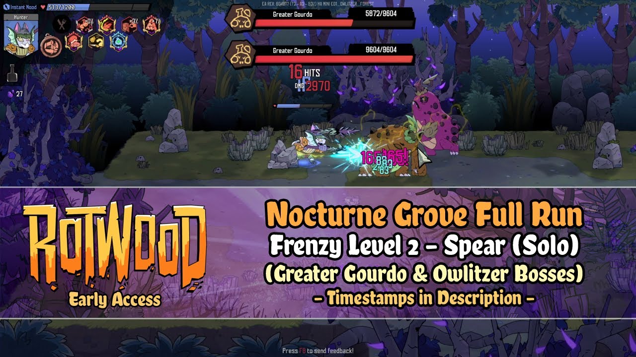 Rotwood Early Access - Nocturne Grove [Frenzy Level 2 - Spear] Solo Run ...