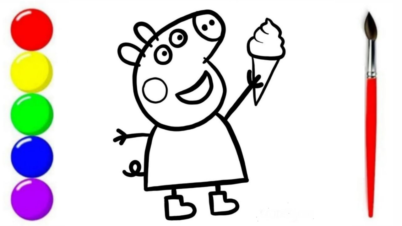 How to Draw a Cute Peppa Pig for kids || Easy Step by step to draw ...