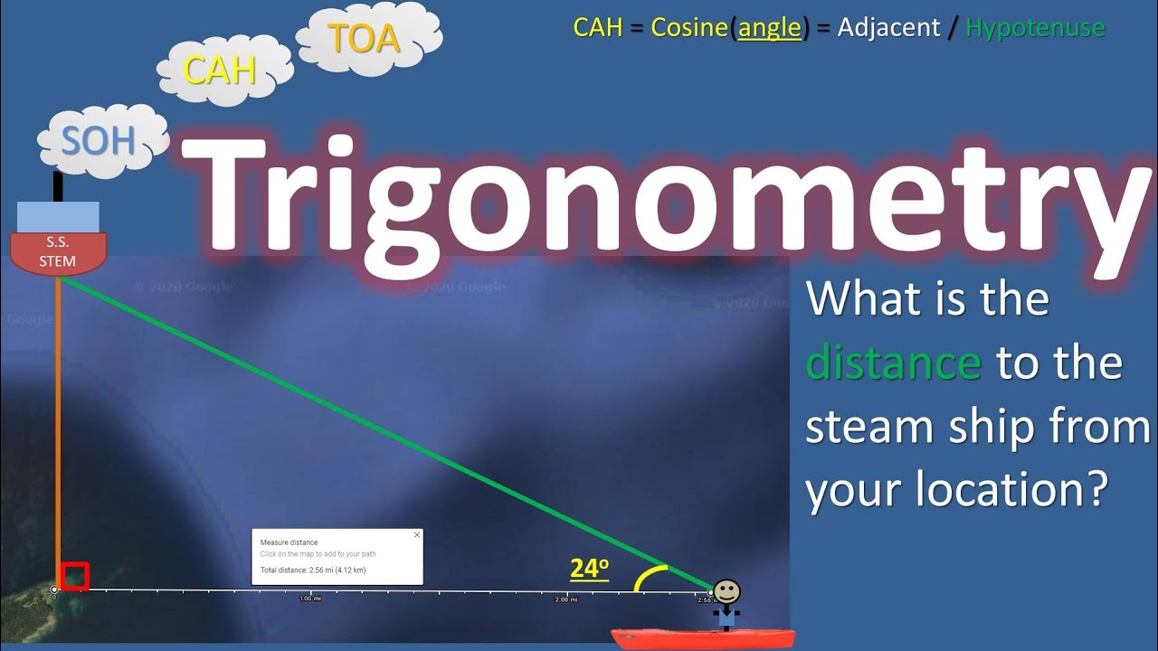 Find Distance to Boat from Another Point On The Water (SOH CAH TOA ...
