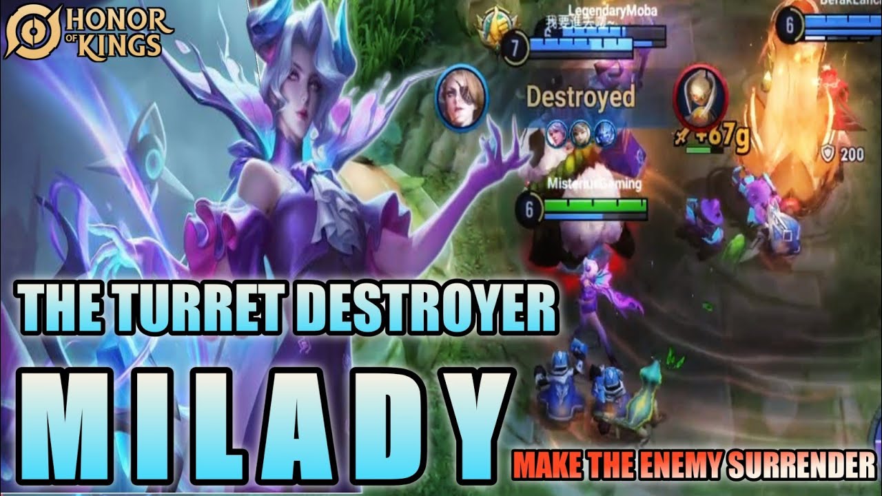 MILADY The Turret Destroyer | Honor of Kings (HOK) make the enemy ...