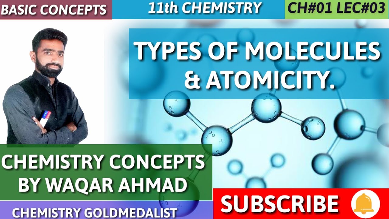 TYPES OF MOLECULES and ATOMICITY, (BASIC CONCEPTS) I CH#1 LEC#3 FSC ...