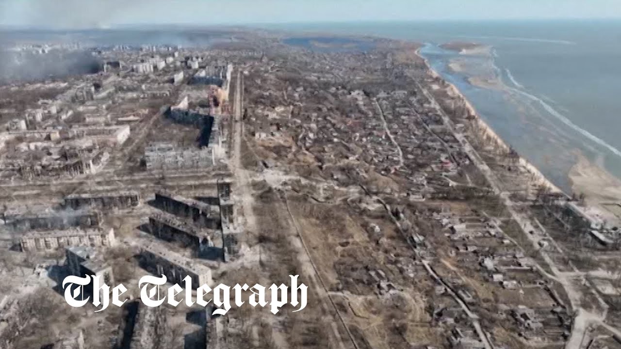 Drone footage reveals the extent of destruction in Mariupol - YouTube