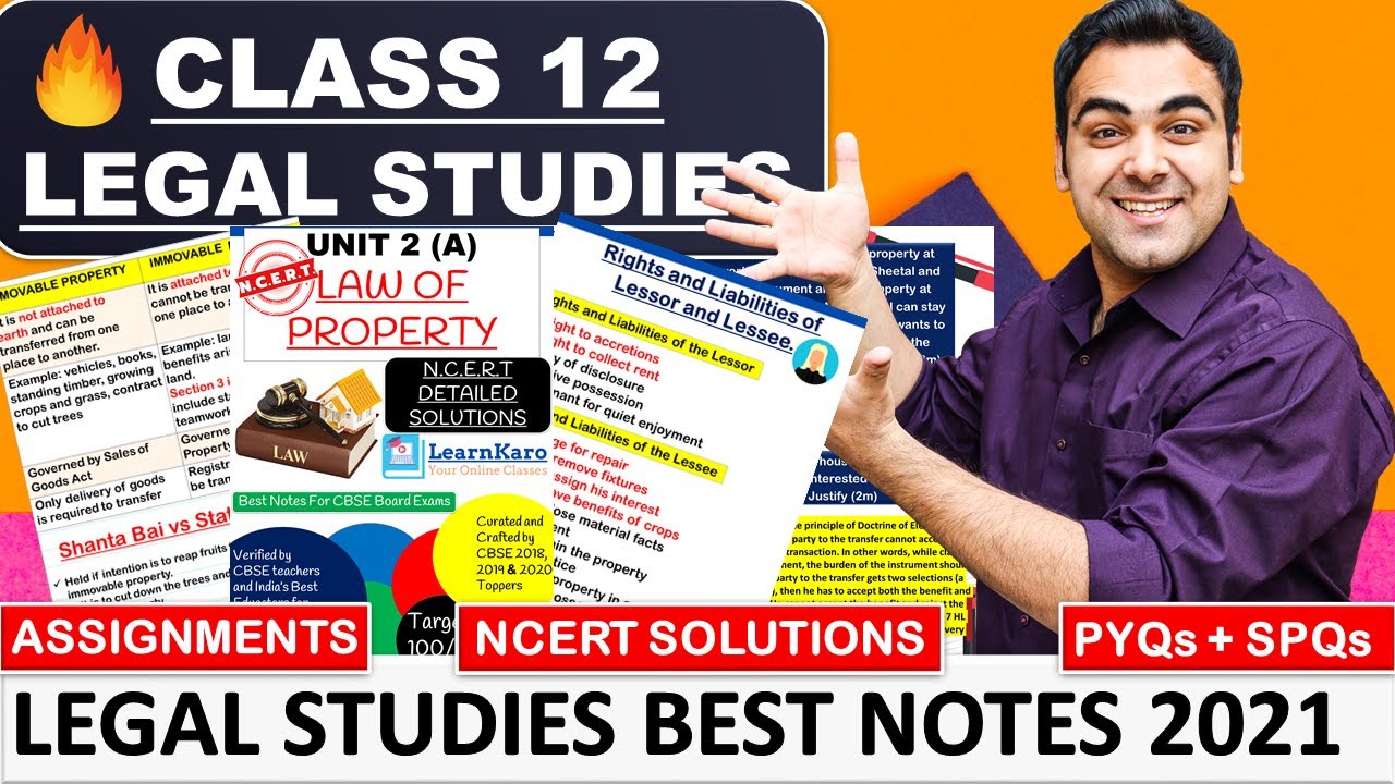 Class 12 Legal Studies Notes🔥| Chapter 2(A) Law of Property Notes ...