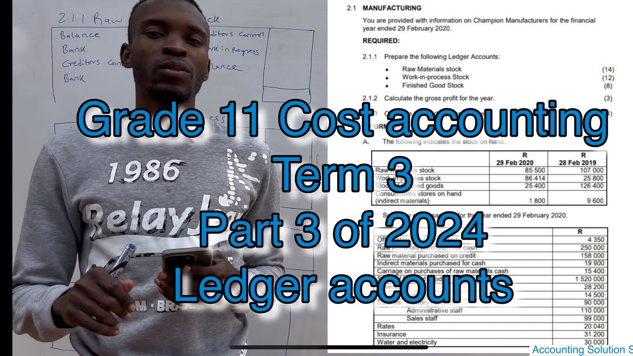Grade 11 Accounting Term 3 Manufacturing Ledger accounts Part 3 of 2024 ...
