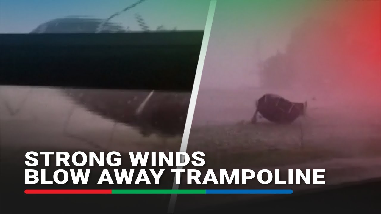 Strong winds blow away trampoline in Michigan | ABS-CBN News - YouTube