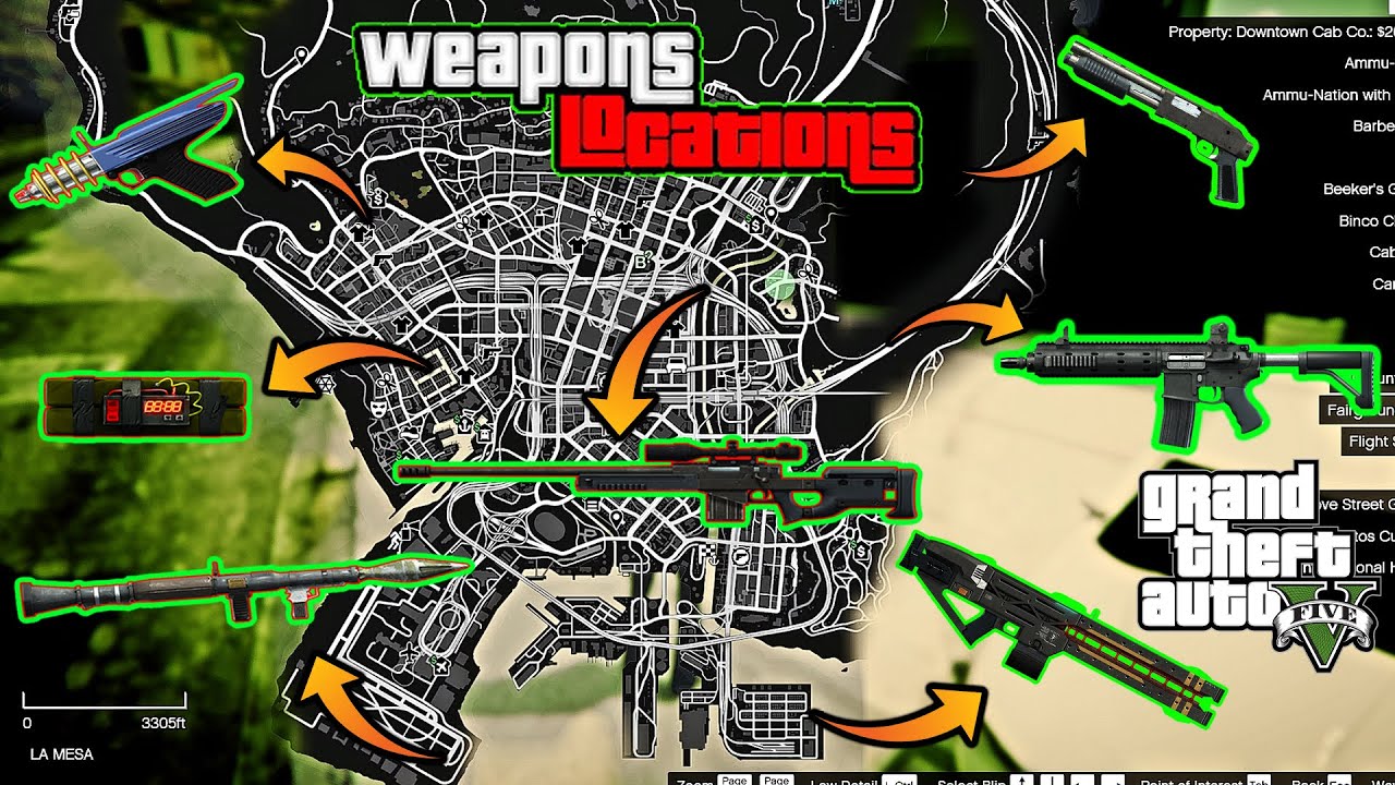 GTA 5 - Secret And Rare Weapon Locations (Rail Gun, Sniper Rifle & more ...