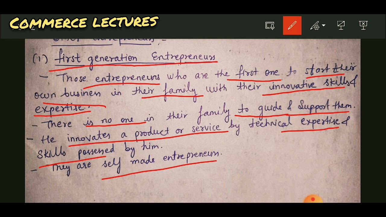 first, second and third generation entrepreneurs || class 11 ...