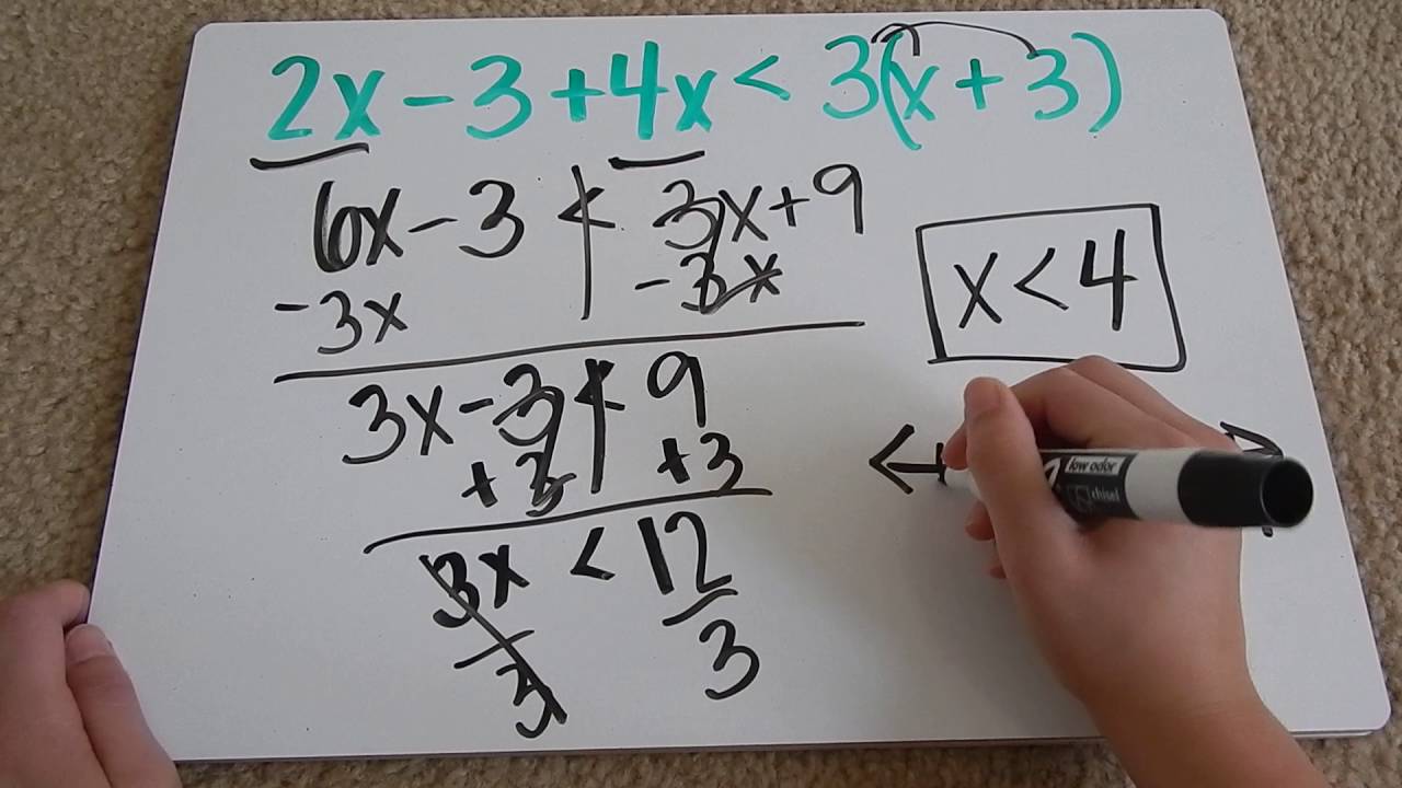 Solving Inequalities with Variables on Both Sides Tutorial - YouTube