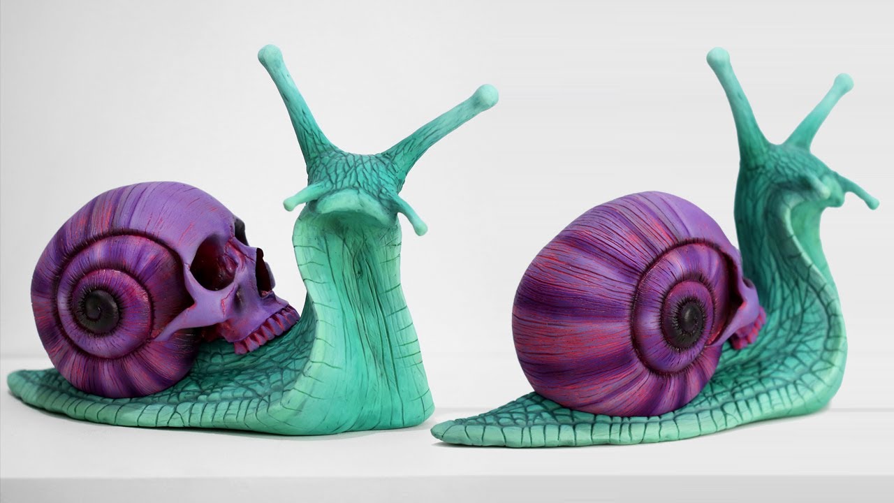 Painting Psychedelic Snail Skull - YouTube